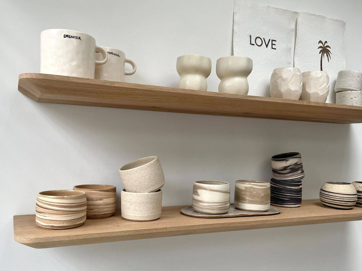 Massief Eiken wandplank - Facetrand / verjongd - 40 MM dik - Woodstyles